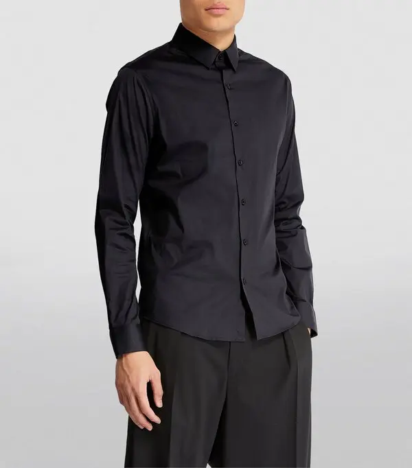 Sandro Cotton-blend Long-sleeve Shirt - Black