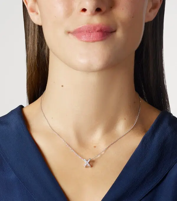 CHAUMET White Gold And Diamond Jeux De Liens Necklace - Silver
