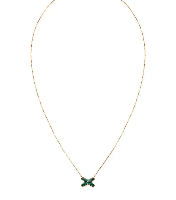 CHAUMET Diamond And Malachite Jeux De Liens Pendant Necklace - Rose Gold