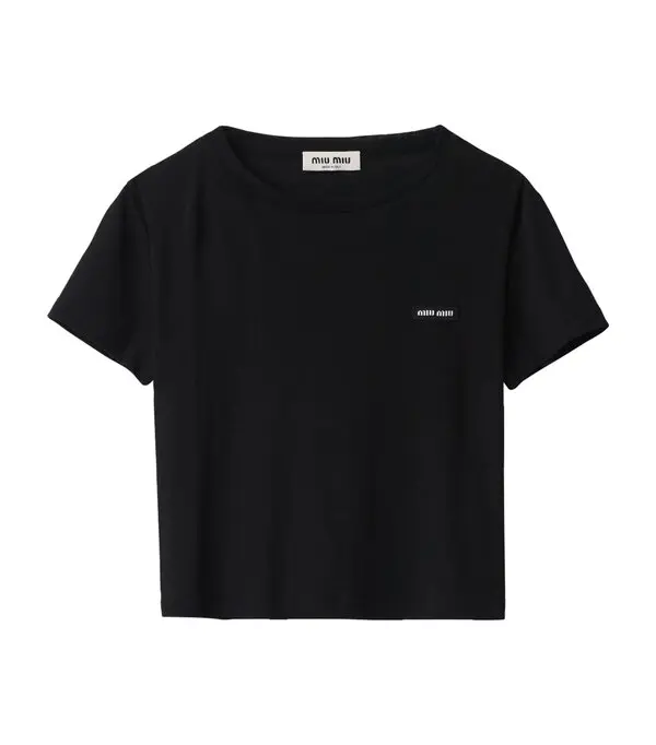 Miu Miu Logo-patch Short-sleeve T-shirt