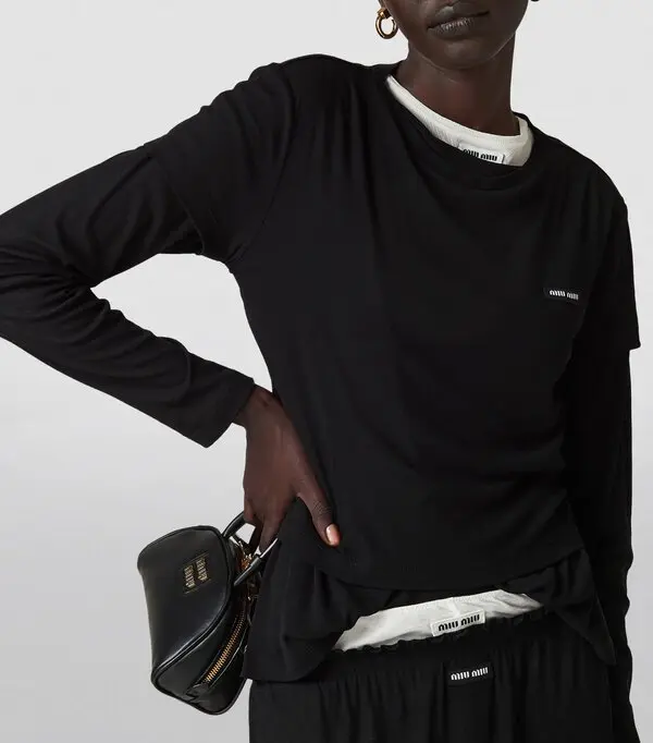 Miu Miu Logo-patch Short-sleeve T-shirt