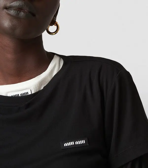 Miu Miu Logo-patch Short-sleeve T-shirt