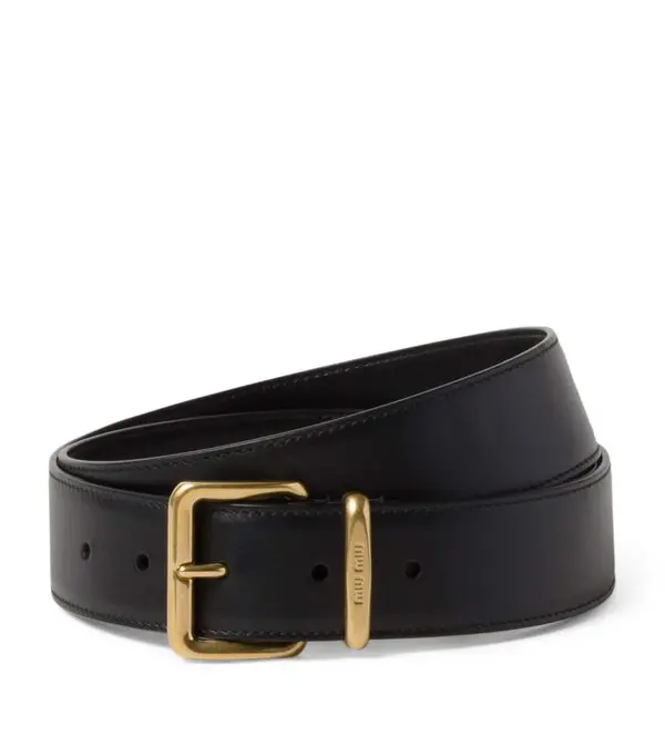 Miu Miu Leather Belt - Black