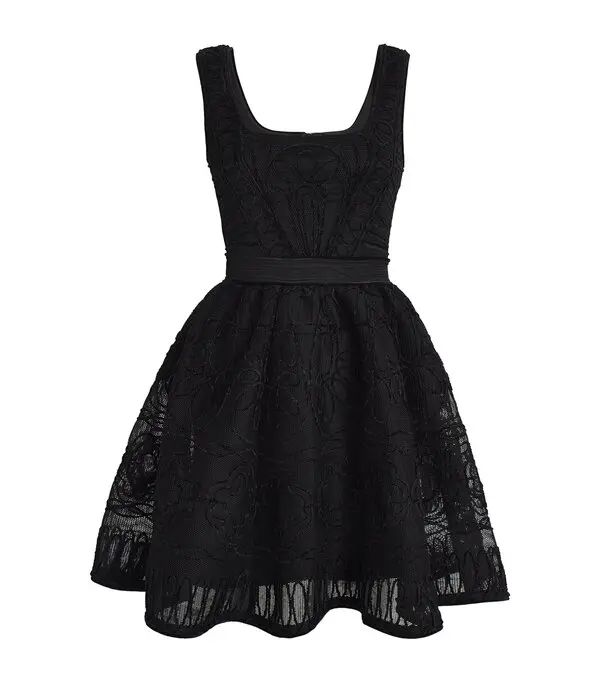 Maje Knitted Mini Skater Dress - Black