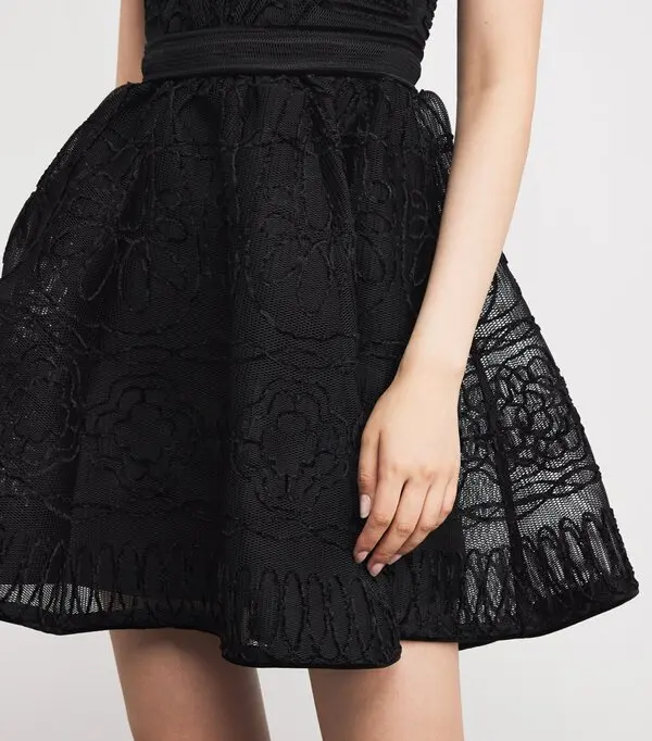 Maje Knitted Mini Skater Dress - Black