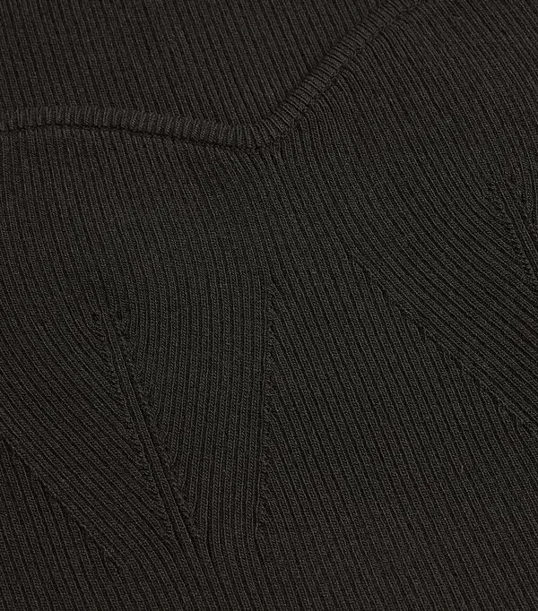 Maje Short-sleeve Ribbed Top - Black