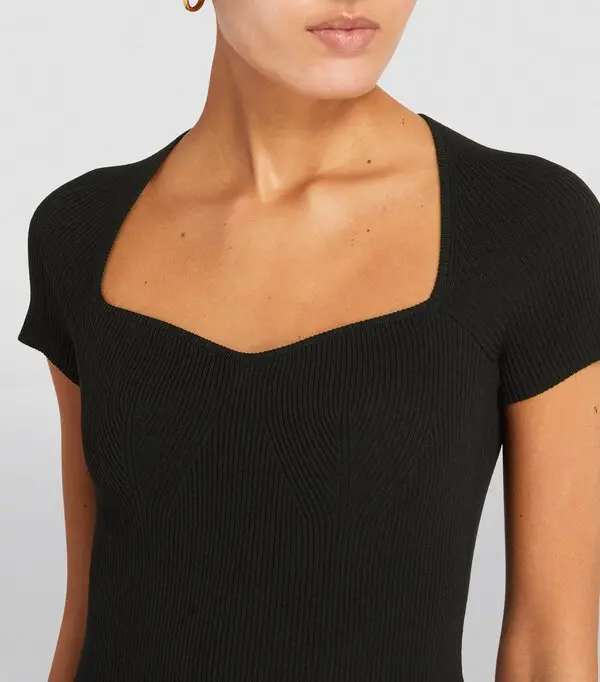 Maje Short-sleeve Ribbed Top - Black