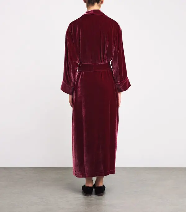 DANIEL HANSON Velvet Silk-lined Robe