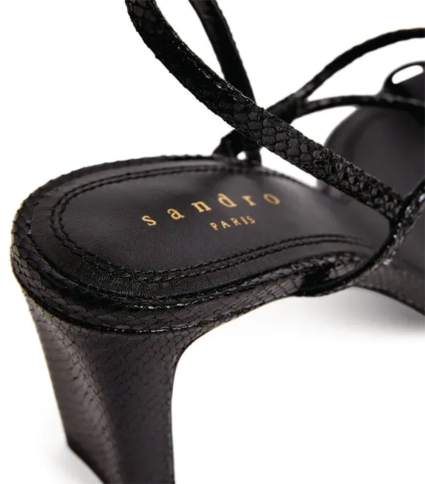 Sandro Leather Strappy Sandals - Black