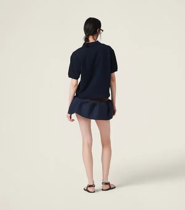 Miu Miu Cotton Logo Polo Shirt - Blue