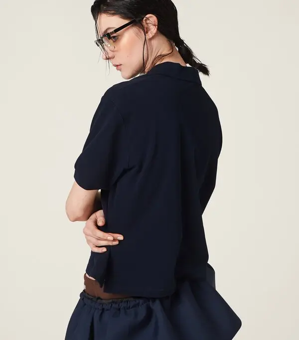 Miu Miu Cotton Logo Polo Shirt - Blue