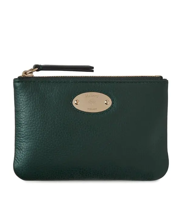 Mulberry Logo Plaque Coin Pouch - Green