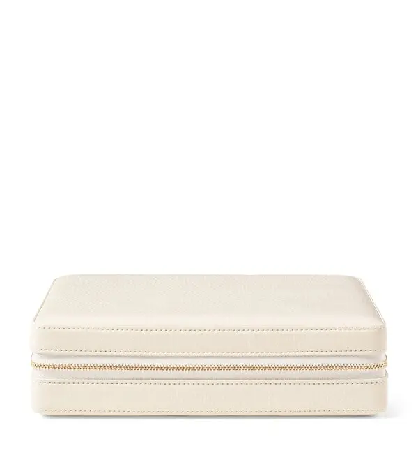 ASPINAL OF LONDON Large Leather Travel Jewellery Box - Neutral