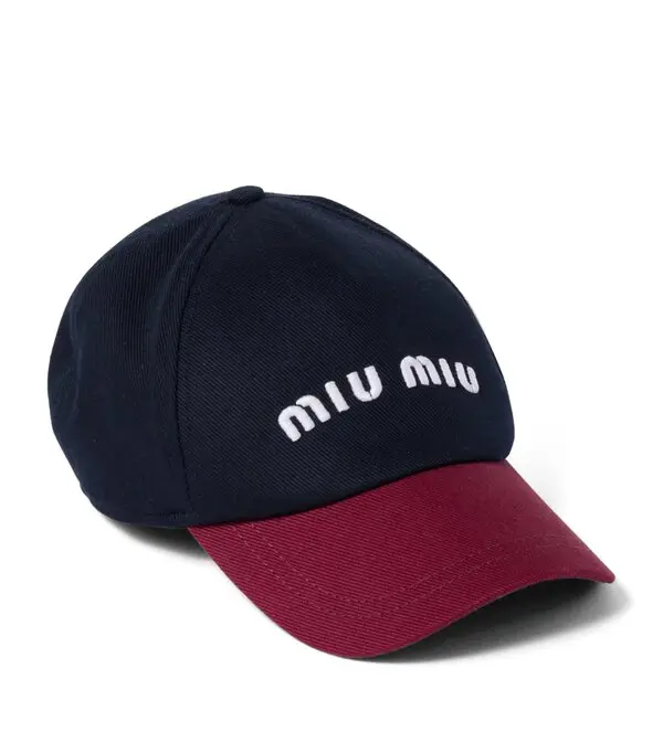 Miu Miu Embroidered Logo Baseball Cap - Blue