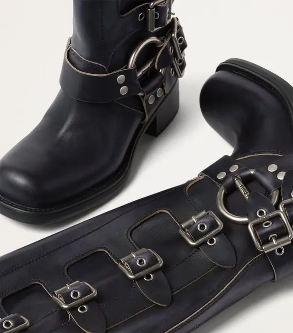 Miu Miu Leather Buckle Boots