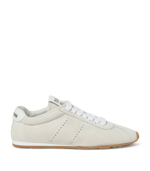 Miu Miu Suede Sneakers - White