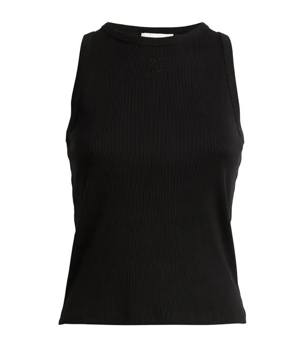 Sandro Sleeveless Ribbed Tank Top - Black