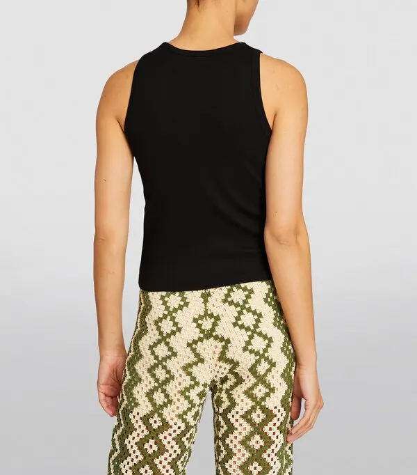Sandro Sleeveless Ribbed Tank Top - Black