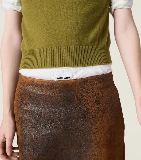 Miu Miu Cashmere Logo Sweater - Green