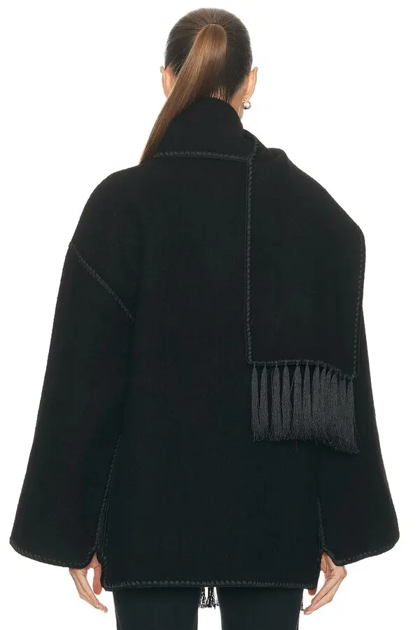 TOTEME Embroidered Scarf Jacket - Black