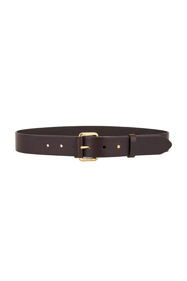 Saint Laurent Boucle Motorcycle Belt - Brown Oak