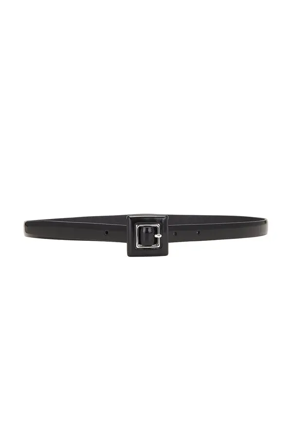 Saint Laurent Skinny Brushed Leather Belt - Nero
