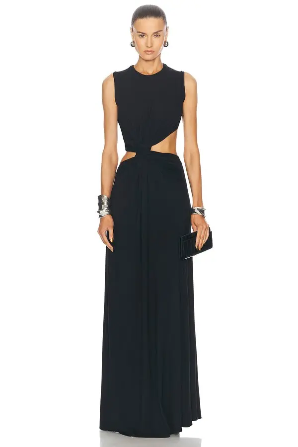 SID NEIGUM Twisted Cutout Maxi Dress