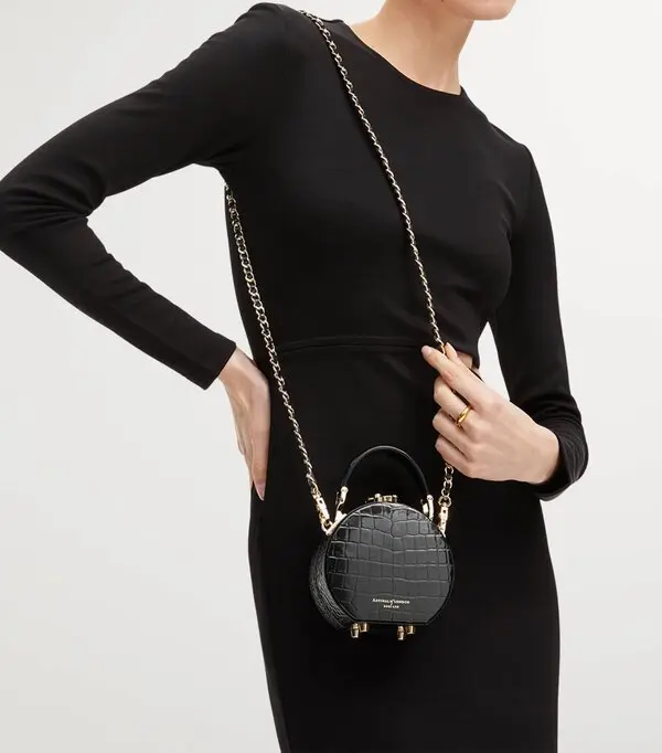 ASPINAL OF LONDON Micro Hat Box Bag - Black