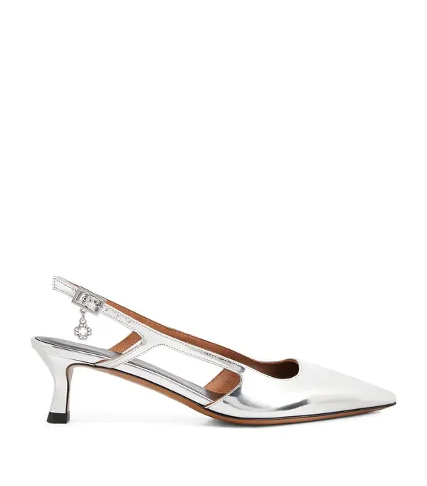 Maje Metallic Slingback Pumps - Black