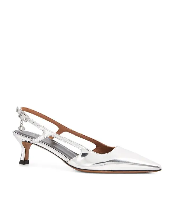 Maje Metallic Slingback Pumps - Black