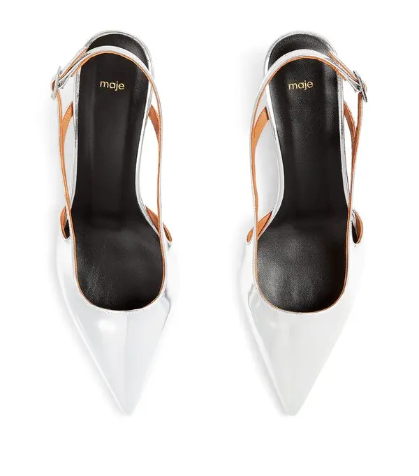 Maje Metallic Slingback Pumps - Black