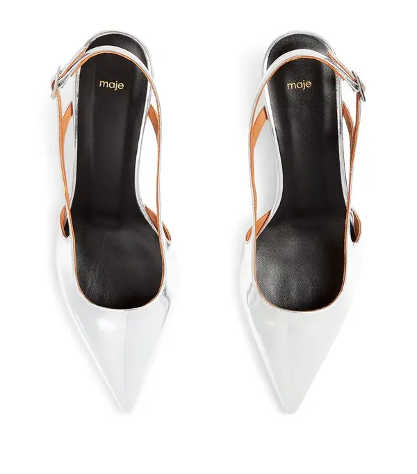 Maje Metallic Slingback Pumps - Black