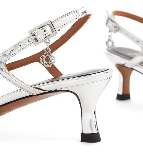 Maje Metallic Slingback Pumps - Black