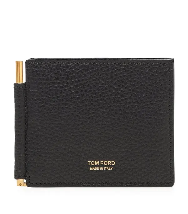 TOM FORD Leather Money Clip Wallet - Black