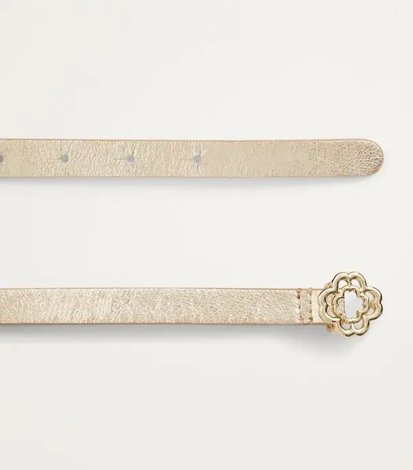 Maje Leather Clover Belt - Gold