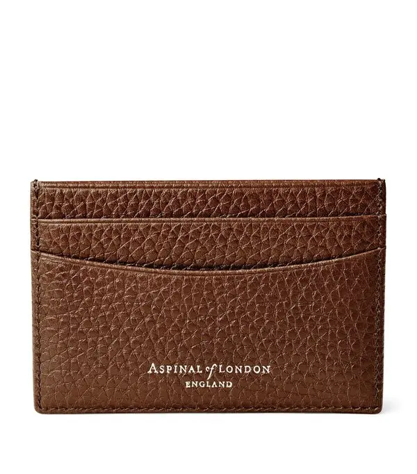ASPINAL OF LONDON Grained Leather Slim Card Holder - Brown