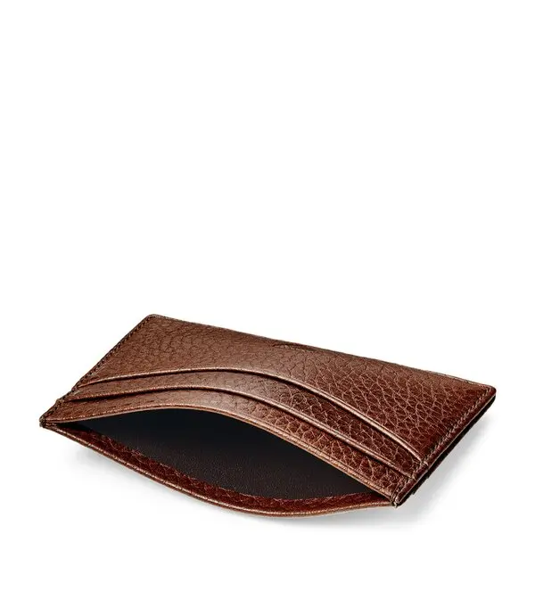 ASPINAL OF LONDON Grained Leather Slim Card Holder - Brown