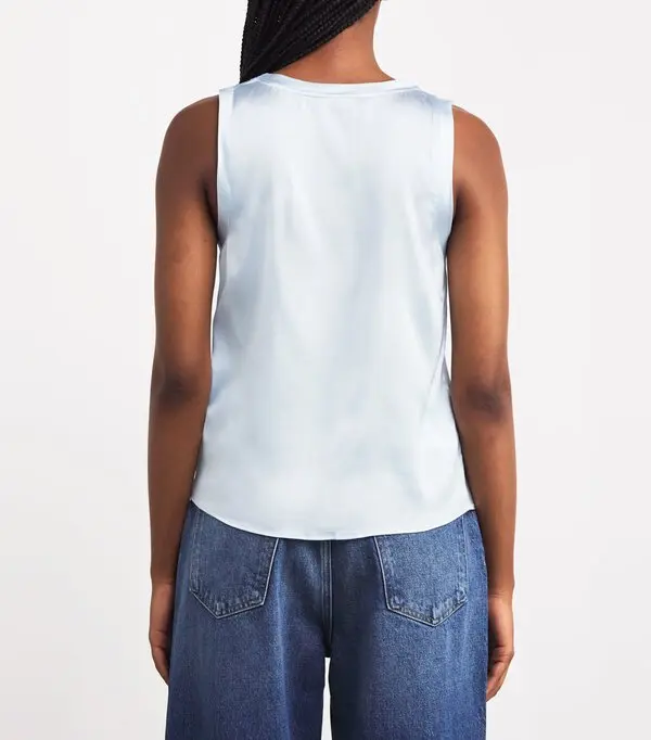 Maje Silk-blend Tank Top - Blue