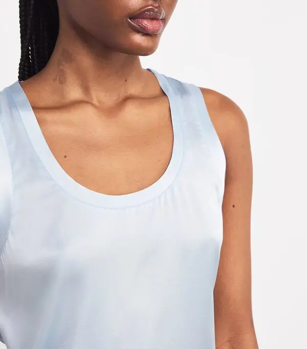 Maje Silk-blend Tank Top - Blue