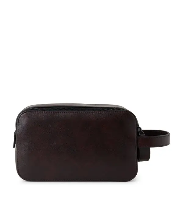 Mulberry Leather Double-zip Wash Bag - Brown