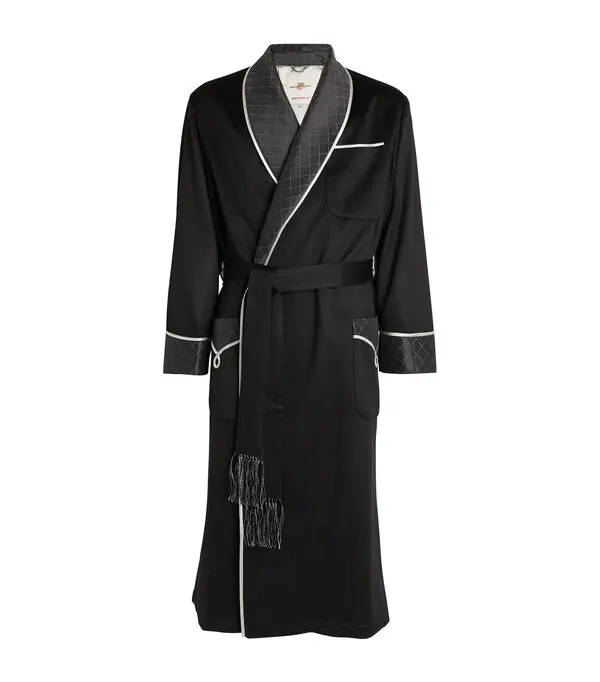 DANIEL HANSON Cashmere-silk Robe - Black
