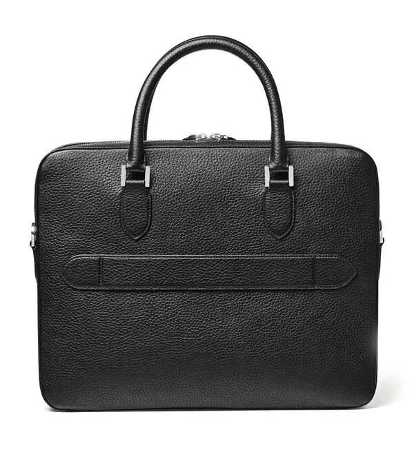 ASPINAL OF LONDON Leather Shield Briefcase - Black