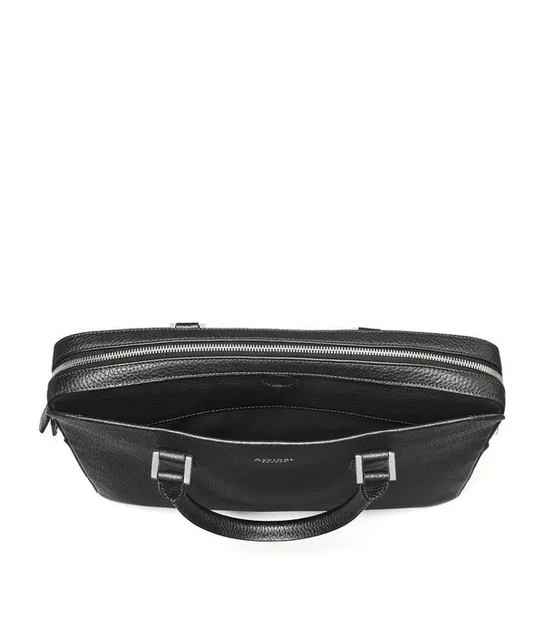 ASPINAL OF LONDON Leather Shield Briefcase - Black