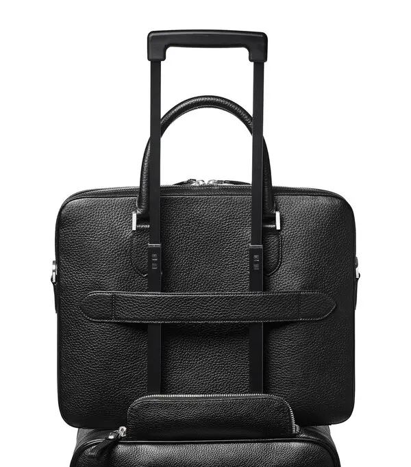 ASPINAL OF LONDON Leather Shield Briefcase - Black