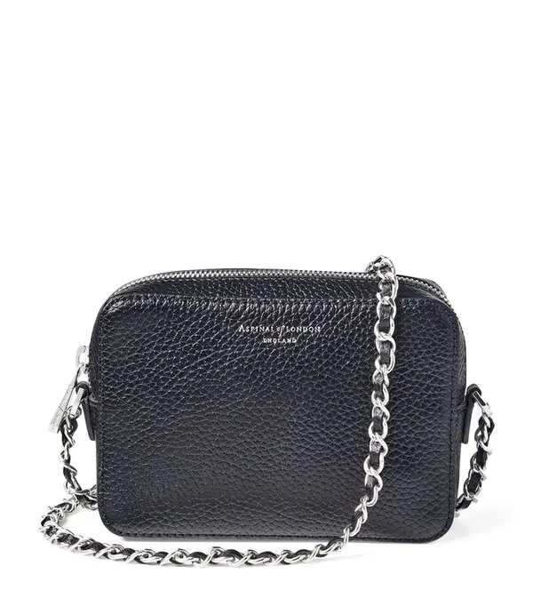 ASPINAL OF LONDON Leather Milly Cross-body Bag - Black