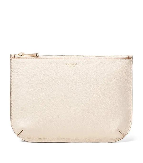 ASPINAL OF LONDON Large Leather Ella Pouch - Neutral