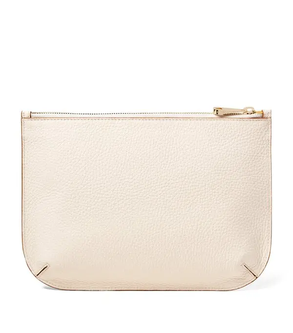 ASPINAL OF LONDON Large Leather Ella Pouch - Neutral
