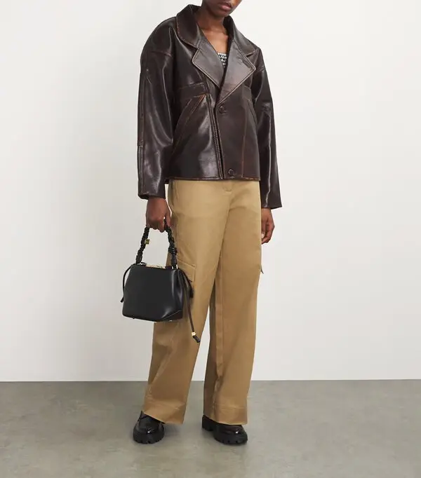 Sandro Double-breasted Leather Jacket