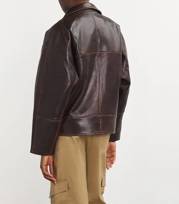 Sandro Double-breasted Leather Jacket