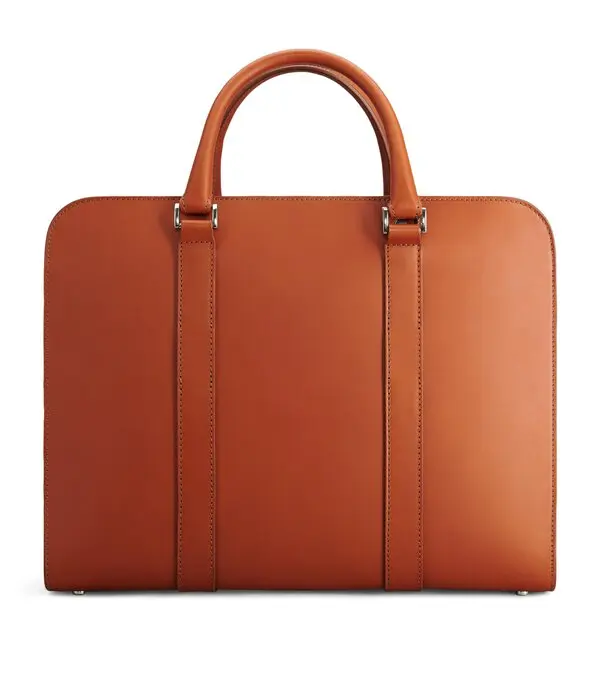 CARL FRIEDRIK Leather Palissy Double Briefcase - Grey